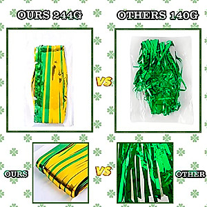 LYUBASA 3 Pack St. Patrick's Day Foil Fringe Curtains St Patricks Day Party Decorations 3.3x6.6 ft Irish Green Gold Streamer Photo Booth Prop Backdrop Decor Indoor Outdoor Party Supplies for Birthday