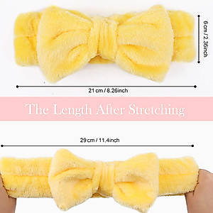 Exacoo Spa Headband, 6 PCS Bow Hair Band for Women Facial Makeup Head Band Knot Turban for Girls Head Wraps for Wash Spa Yoga Sports Shower (Pack of 6)