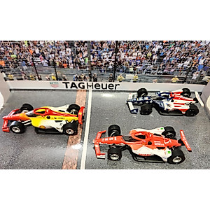 Greenlight 11581 2023 Indianapolis 500 Podium 3-Car Set #2 Josef Newgarden, 8 Marcus Ericsson, 14 Santino Ferrucci 1:64 Scale Indy 500 in Diorama Display Box