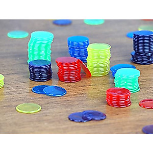 Regal Games - 500 Mixed Transparent Bingo Chips - 3/4 Inch - for Large Group Games, Game Night, Bingo Hall, & Educational Activities - Ages 5+ - 500 Count - Perfect for Bulk Purchasing