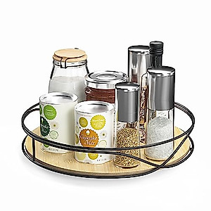VITABONA 10 Inch Lazy Susan Turntable for Cabinet, Bamboo Lazy Susan for Table, Wooden Lazy Susan for Countertop, Bathroom Lazy Susan Organizer, Small Lazy Susan for Spices(Durable/Sturdy/Waterproof)