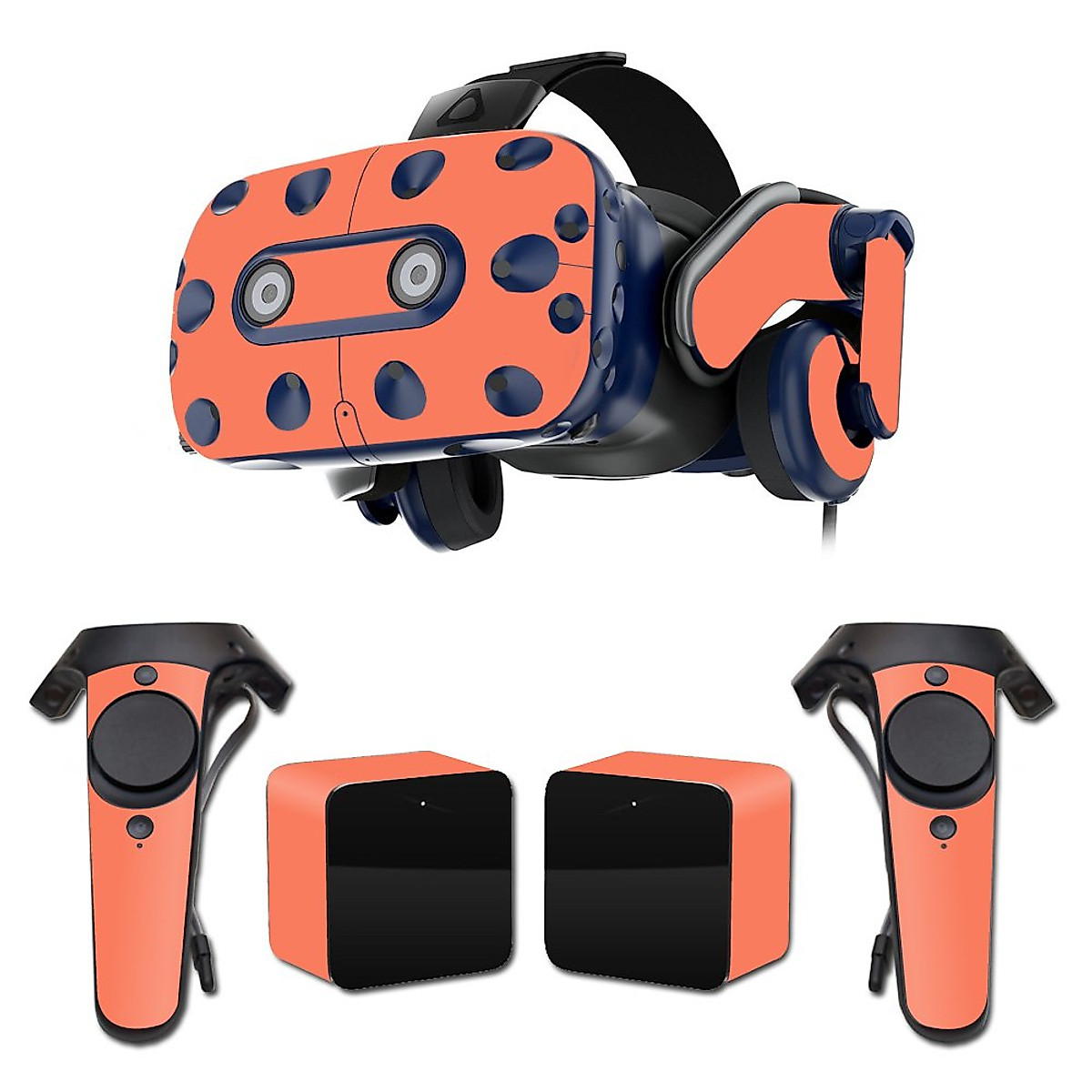 MightySkins Skin Compatible with HTC Vive Pro VR Headset - Solid Salmon | Protective, Durable, and Unique Vinyl Decal wrap Cover | Easy to Apply, Remove, and Change Styles | Made in The USA