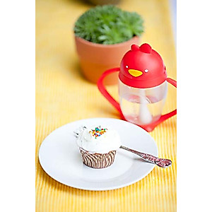 Lollaland Weighted Straw Sippy Cup for Baby: Lollacup - MADE IN THE USA - Transition Kids, Infant & Toddler Sippy Cup (6 months - 9 months) | Shark Tank Products | Lollacup (Bold Red)