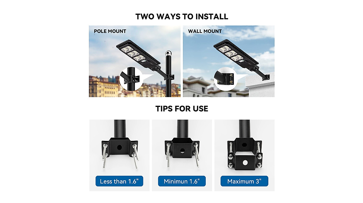 20-Inch Solar Light Pole Mounting Bracket for Street & Outdoor Lights