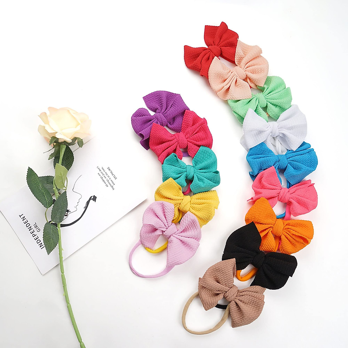 DealEachDay 40 Pieces Baby Hair Bows Headband Nylon Hair Band Stretchy Hairbands Hair Accessories for Newborn Infant Toddlers Kids