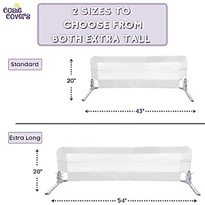 Beautiful Bed Rail for Toddlers (Mom's Choice Award Winner) - with Decorative Cover and Inside Pocket - Toddler Bed Rail Guard for Children Kids, Fits Twin, Full, Queen and King - Standard 43" Pink