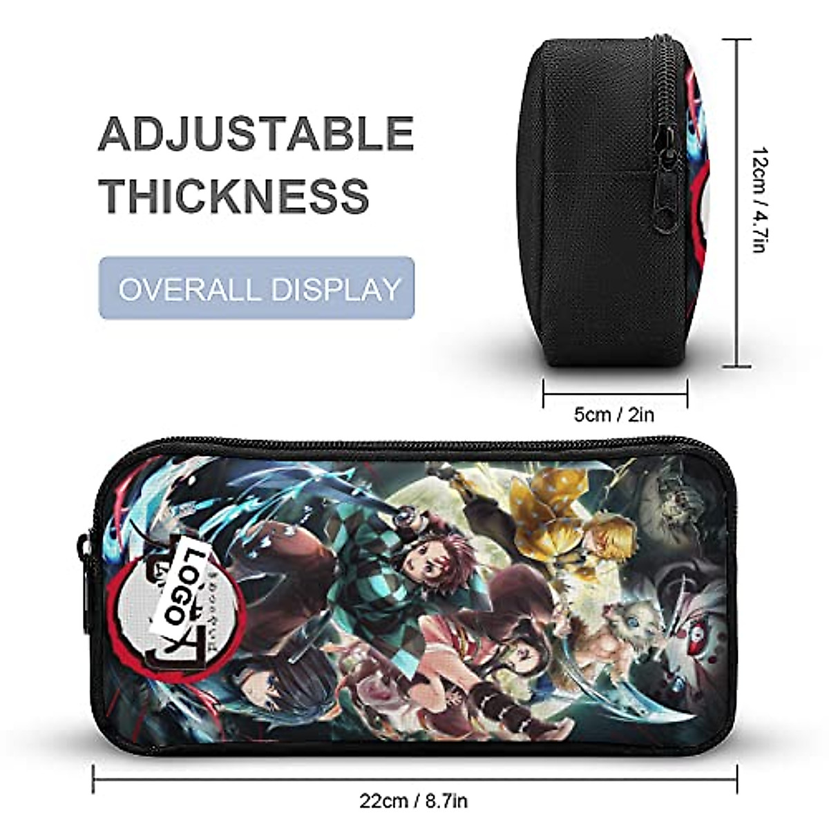 QIDOZVIY Anime Pencil Case Multifunction Stationary Bag with Zipper Durable Pencil Pouch Large Capacity Pen Bag for Men Women Teen Boy Girl
