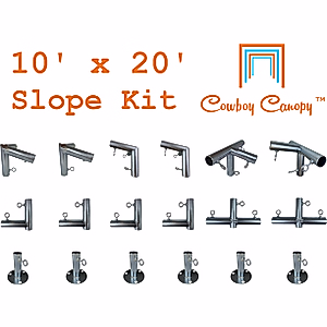 10' x 20' Slope, Lean-to Canopy Fittings Kits, DIY Metal Carport Frame Parts, 1" EMT