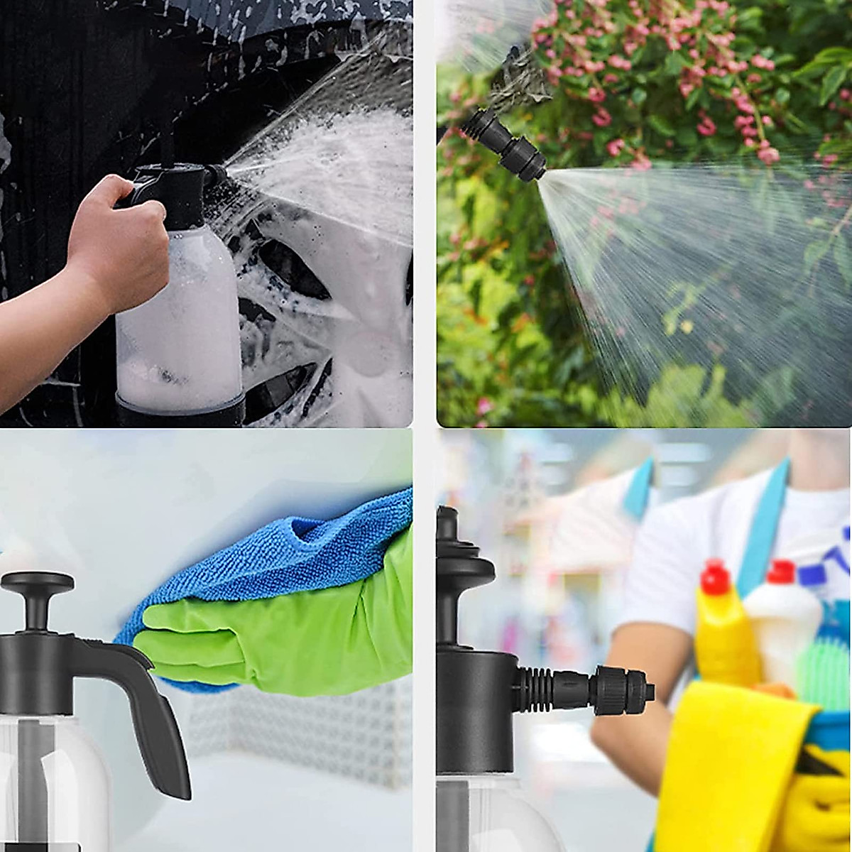 Gecorid Foam Sprayer, Foaming Pump, Water Sprayer, Hand Pressurized Soap Sprayer, Manual Foam Car Wash, Suitable for Home, Garden and Car Detailing & Washing
