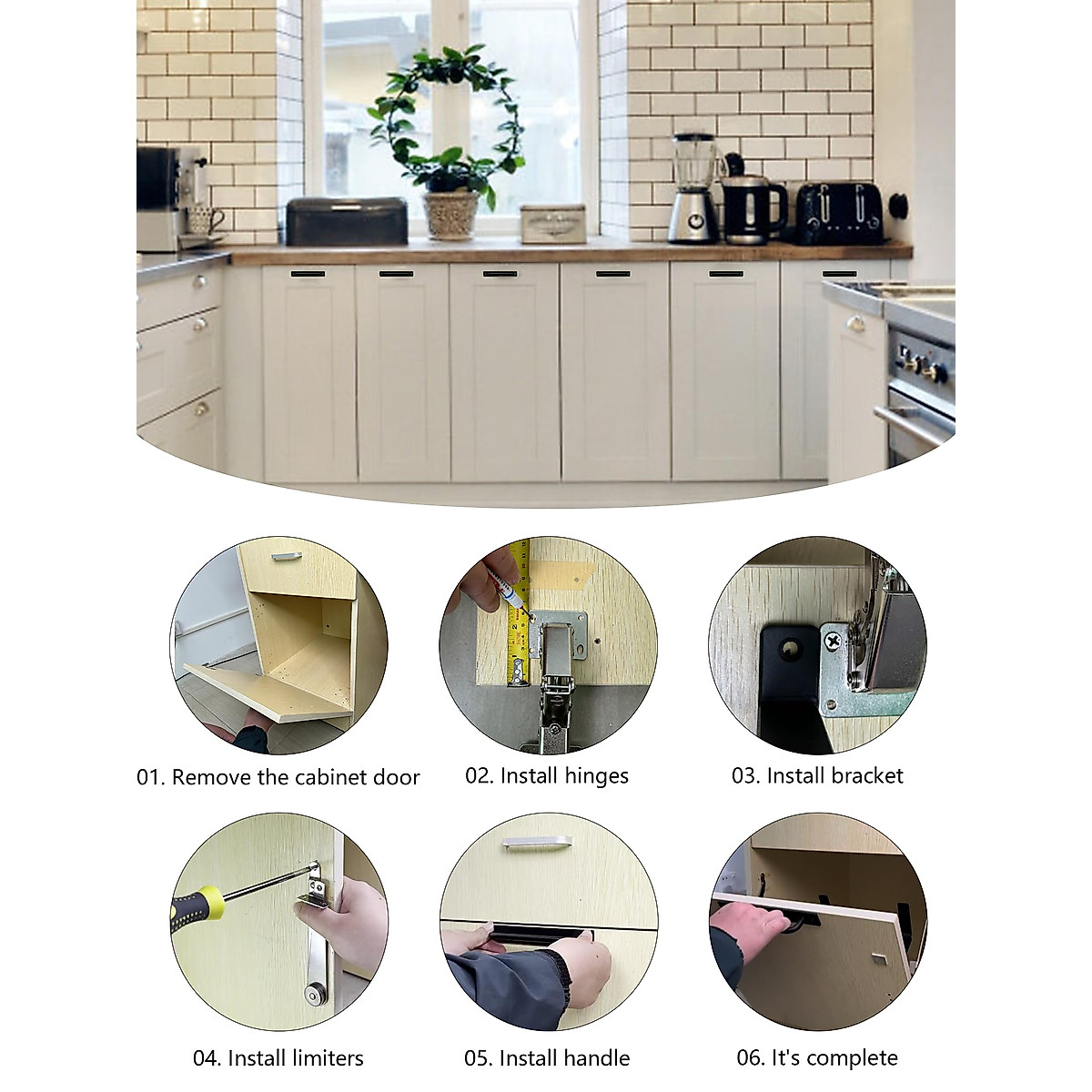 ZRD Tilt Out Trash Can Cabinet DIY Kit for Single Cabinet, Pet Proof Hidden Trash Can Cabinet Conversion Kit, Suitable for Kitchen, Bathroom, Living Room, and Dining Room