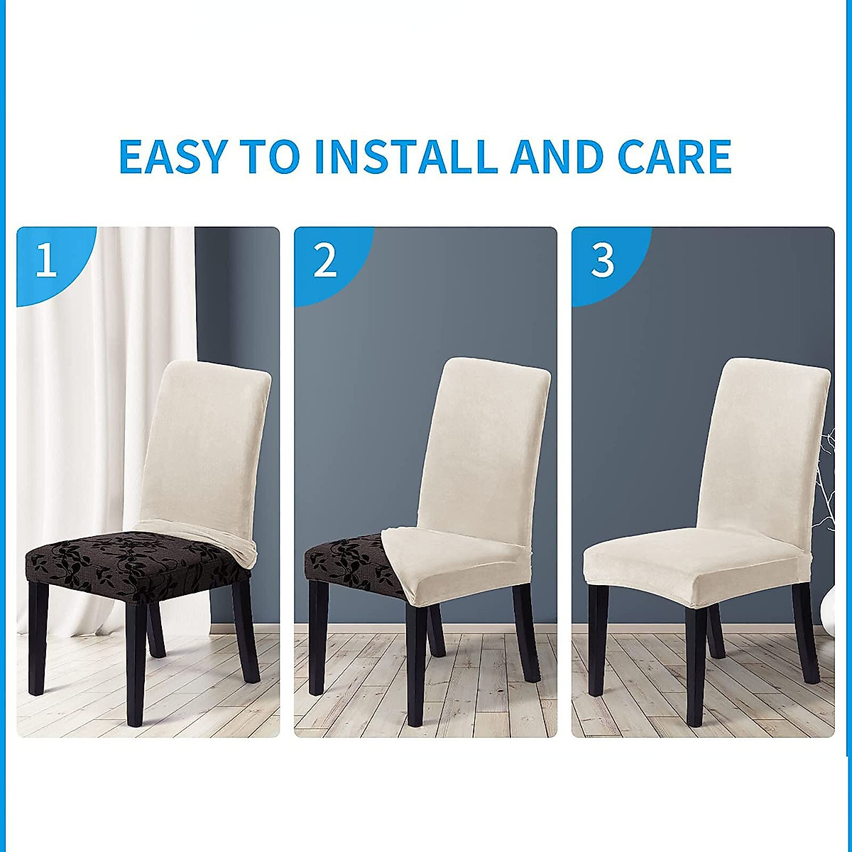 CUXWEOT Red Christmas Cute Candy Cane Chair Cover Stretch Removable Washable Dining Chair Anti-dust Seat Slipcover for Party Kitchen Protector (Set of 6)