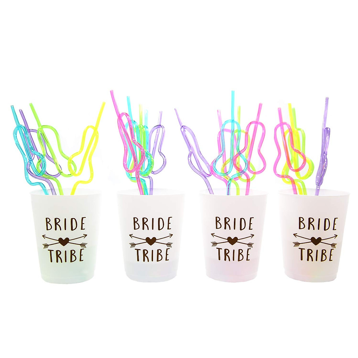 Party Supply Co. Bachelorette Straws, Penis Straw Party Favor, Funny Naughty Straws, Multi Colored Pack (Pack of 25)