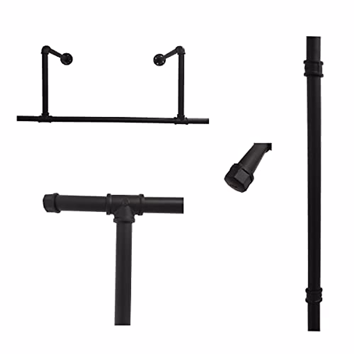 Lengfkus Industrial Pipe Clothing Rack Wall Mounted,Retail Display Clothes Hanging Rod Bar,Heavy Duty Garment Rack,Vintage Commercial Grade Clothing Hanging Rack Organizer