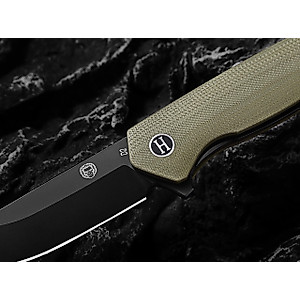 Holtzman's Gorilla Survival 'Pathfinder' Folding Knife featuring D2 Steel Blade and G10 Handle in Gift Box Set (Black+Green)