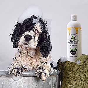 BotaniVet Certified Organic Manuka Honey Pet Shampoo 16 Oz - 100% Natural Ingredients - Veterinary Dermatologist Formulated for Allergies and Itching