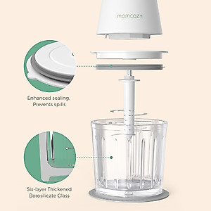 Momcozy 9-in-1 Baby Food Maker & Blender Set, 7-Second Quick Soft Food Prep for Baby, 20oz Baby Food Processor for Meat, Vegetable, Fruit with Baby Food Containers, Food Freezer Tray, Silicone Spoons