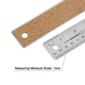 HARFINGTON 2pcs Stainless Steel Rulers with Non-Skid Backing 15cm/6" Inch and Metric Metal Ruler Straight Edge Measuring Tool
