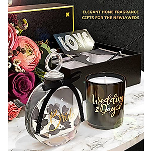 LE CADEAU Bridal Shower Gift, Engagement Gifts for Her, Wedding Gifts for Bride, Unique Bride to Be Gifts Box, Bachelor Gifts for Bride, Reed Diffuser Bottle, Scented Candle