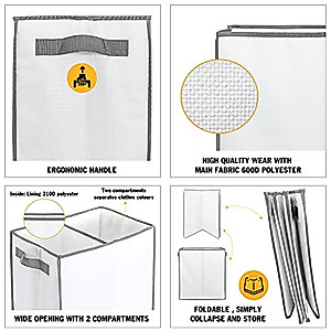 HOMESTEAD Collapsible Laundry Basket, 18.5 Gal. (70L) Laundry tote bag with Strong handles, Water resistant for Bedroom, Laundry room, or Bathroom