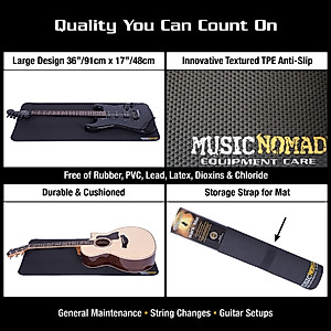 MusicNomad Premium Guitar Work Mat Pad for Repair, String Changing, Setup, Workstation, Bench, 17” x 36” (MN208)