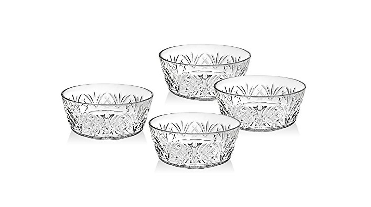 Godinger Dublin Crystal Bowl Set - 4 Stunning 6" Bowls