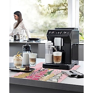 Coffee Mat for Counter,Pink Christmas Tree Winter Forest Trees Snowflake Absorbent Hide Stain Coffee Bar Mat,Non-slip Coffee Bar Accessories Kitchen Drying Mat Fit Under Coffee Maker Espresso Machine