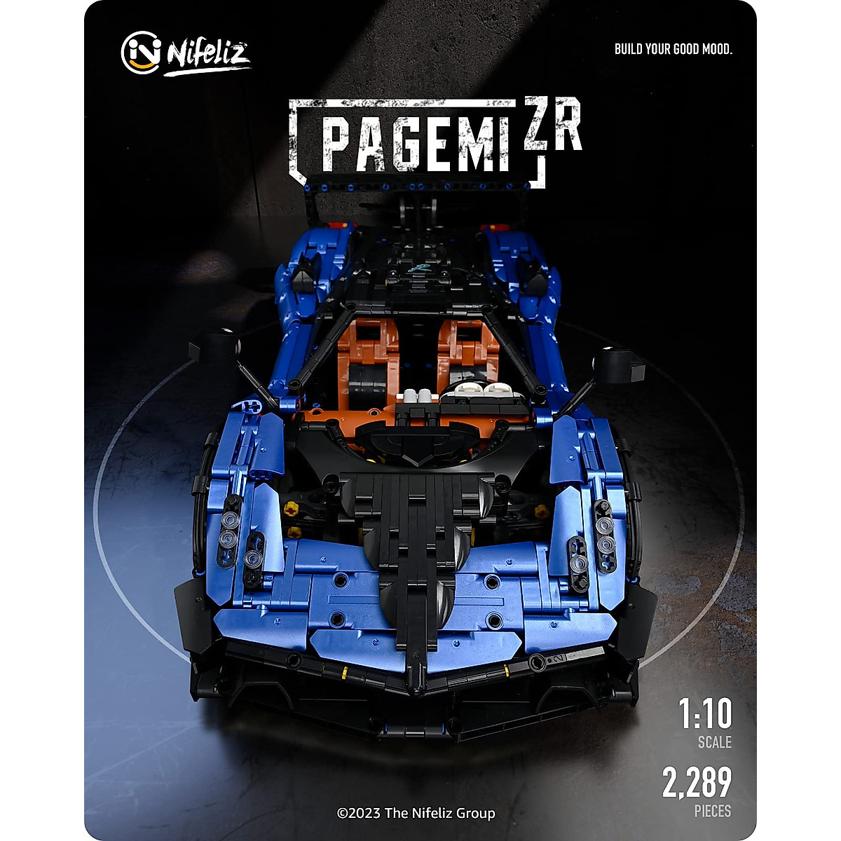 Nifeliz Pagemi ZR, Iconic Sports Car Building Model Toy, Collectible Race Car Display Set for Adult Gift Giving (2,289 Pieces)