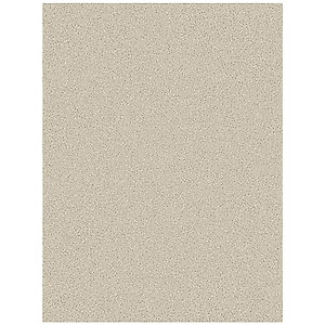 Ottomanson Indoor Solid Shag Design Rubber Back 5x7 Soft Pile Shag Area Rug for Bedroom, Living Room, Dining Room, Office, 5' x 7', Cream
