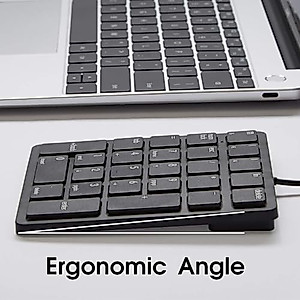Levieny Wired Numeric Keypad for Laptop - 26 Keys USB Number Pad, Mini Slim External Magicforce Accounting Keypad for Desktop Computer PC, Surface Pro Notebook