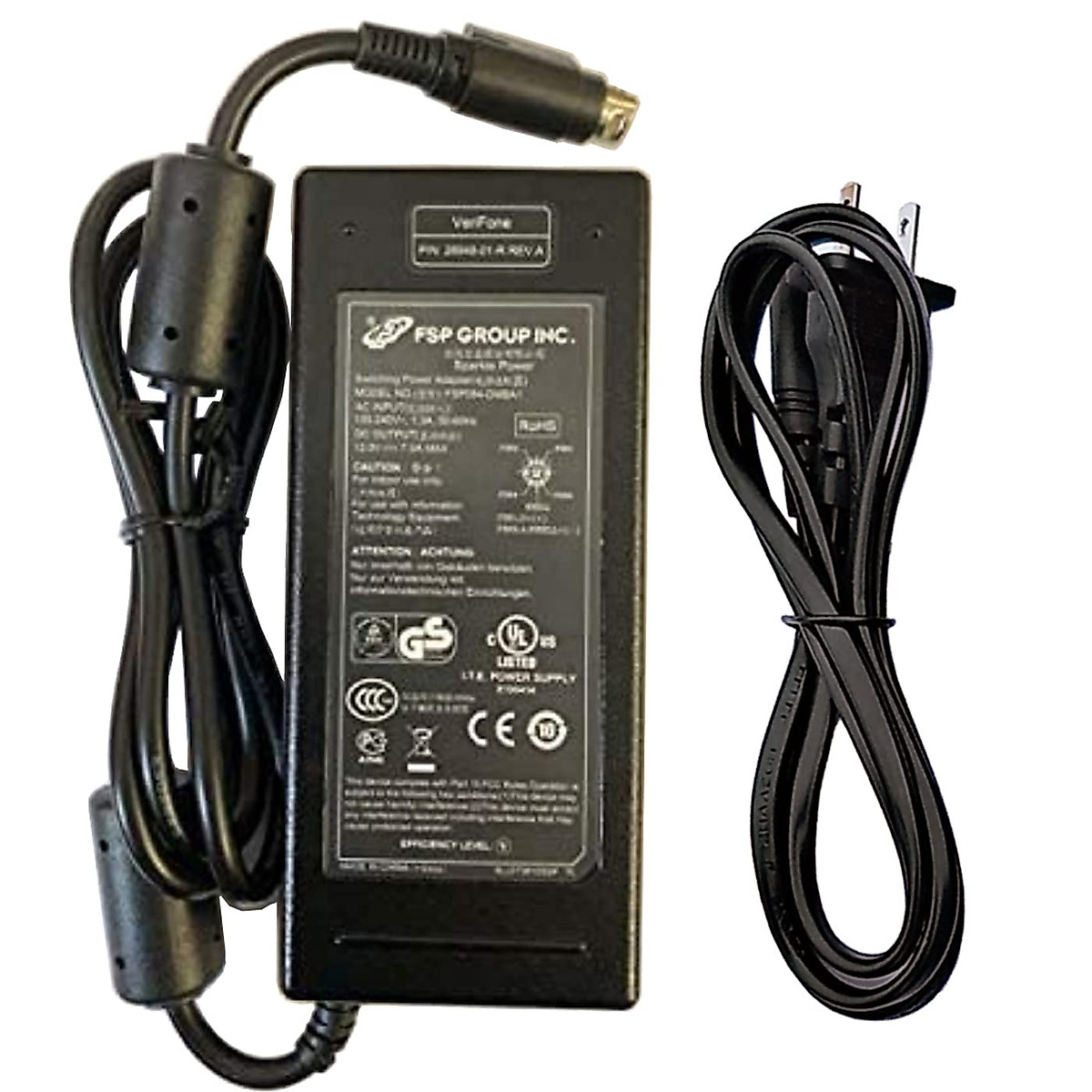Original FSP 4-Pin DIN 12V UL AC/DC Adapter Compatible with D.C.12V Gateway D155-84W D15584W DC12.0V 7A 84W 12.0V 7.0A Switching Mode Power Supply Cord Cable Battery Charger (with 4-Prong Connector)