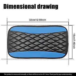 Car Center Console Cushion Pad, Accessories Interior Protection Universal Leather Waterproof and Anti-scratch Armrest Seat Box Cover Profector for Most Car,SUV, Vehicle (Blue)