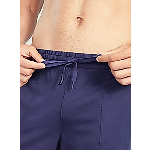 DAVID ARCHY Men's Soft Cotton Pajama Bottom Comfy Knit Pajama Long John Lounge Sleep Pants for Men 2 Pack (XL, Black/Navy Blue)