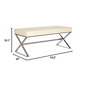 Safavieh Home Collection Micha Modern Glam Cream Bench