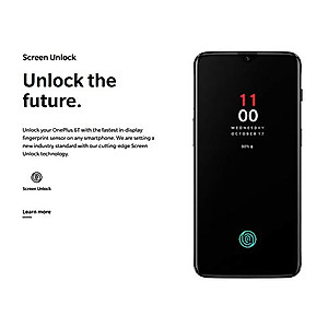 OnePlus 6T A6013 128GB Storage + 8GB Memory T-Mobile and GSM + Verizon Unlocked 6.41 inch AMOLED Display Android 9 - Mirror Black US Version