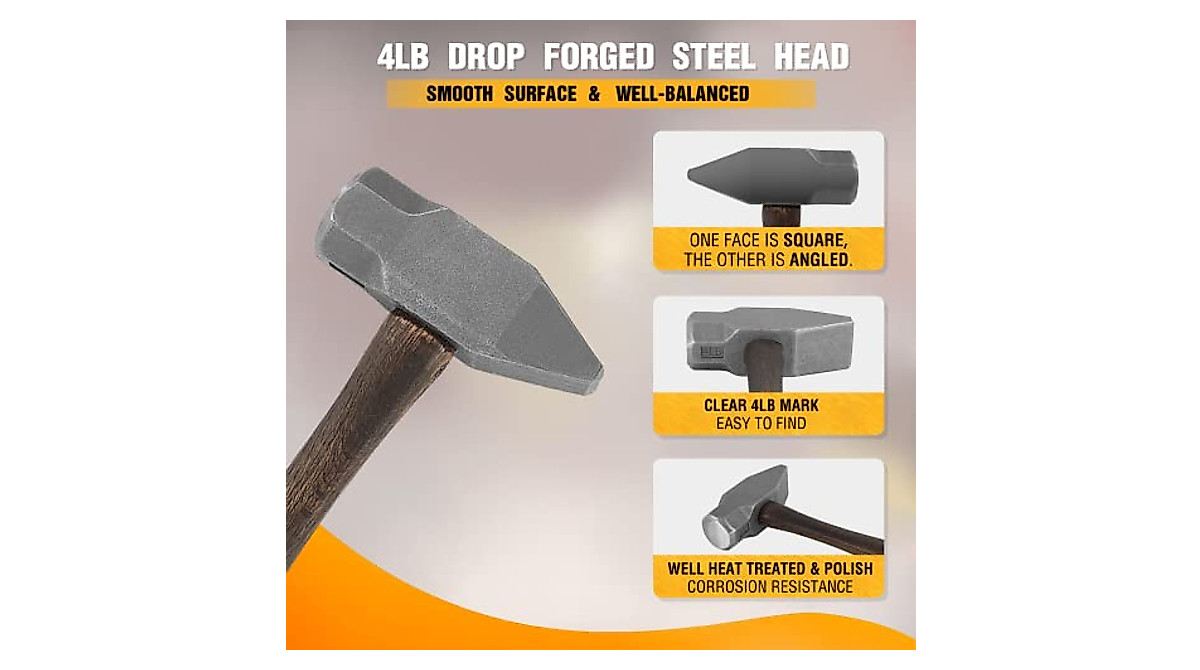 Blacksmith 4LB Handmade Forge Hammer – Ultimate Tool