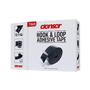 Denser 1 Inch Hook and Loop Tape Sticky Back - 5.5 Yards (16.5 Feet) - Strips Adhesive Heavy Duty Black Roll (1 inch * 16.5 ft)