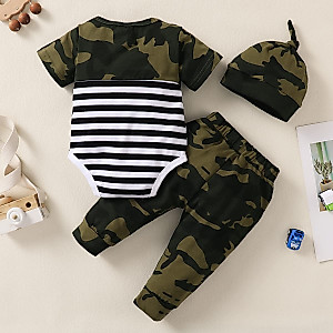 Renotemy Newborn Baby Boy Clothes Summer Outfits Premature Clothes Boys Cute Infant Boy Outfits Cotton Short Sleeve Blue Romper Ripped Pants Set 0-3 Months Baby Boys Clothes