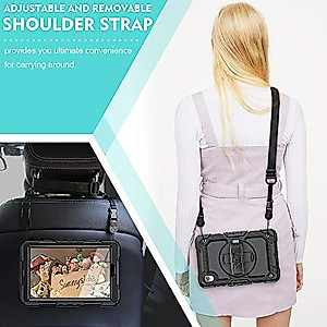Herize Case for Lenovo Tab M8 HD TB-8505F TB-8505X / Smart Tab M8 TB-8505FS/ Tab M8 FHD TB-8705F with Pen Holder Screen Protector | Three Layer Sturdy Rubber Case W/Stand Hand Strap Shoulder Strap