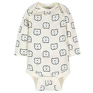 Gerber Baby Boys' 6-Pack Long-Sleeve Onesies Bodysuit, Bear, 0-3 Months