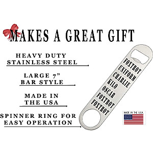 Funny Military Alphabet Speed Bottle Opener Heavy Duty Gift For Veteran