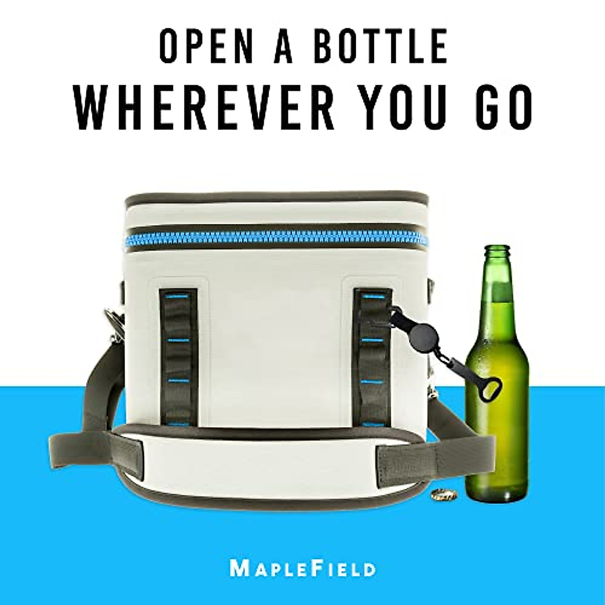 Retractable Bottle Opener with Carabiner Clip - Portable Cooler Bottle Opener Camping Accessories - Retractable Hand Strap Bottle Opener - Backpack Clip on Bottle Opener - Speed Beer Opener