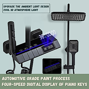 Black LED Digital Shower System | 4-Way Rain Mixer Faucet