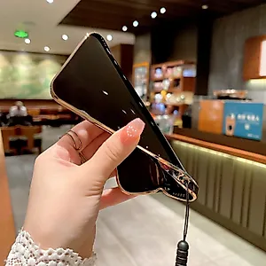 for OnePlus Nord N200 5G Case, N200 Phone Case for Women Electroplating Cute Luxury Bling Aesthetic Trendy Pretty, Full Camera Soft TPU Protection Shockproof Cover for OnePlus Nord N200 5G (Black)