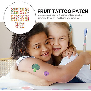 FOMIYES 10 Sheets of Kids Temporary Tattoos Fruit Vegetable Tattoo Stickers Cartoon Stickers Body Art Sticker Wall Stickers Kids Party Decorations Supplies
