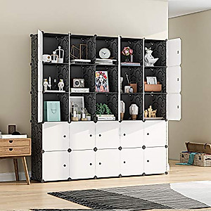 KOUSI Large Cube Storage -14"x18" Depth (25 Cubes) Organizer Shelves Clothes Dresser Closet Storage Organizer Cabinet Shelving Bookshelf Toy Organizer,70"x18"x70"
