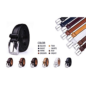 Fabio Valenti Mens Black Leather Belt (38, Black)