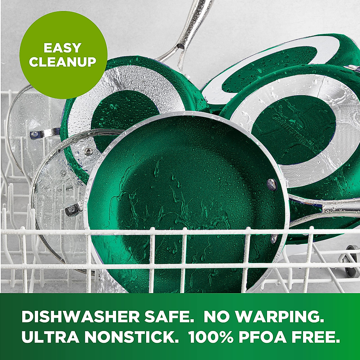 Granitestone Emerald Green 10 Inch Griddle Pan for Stovetop…