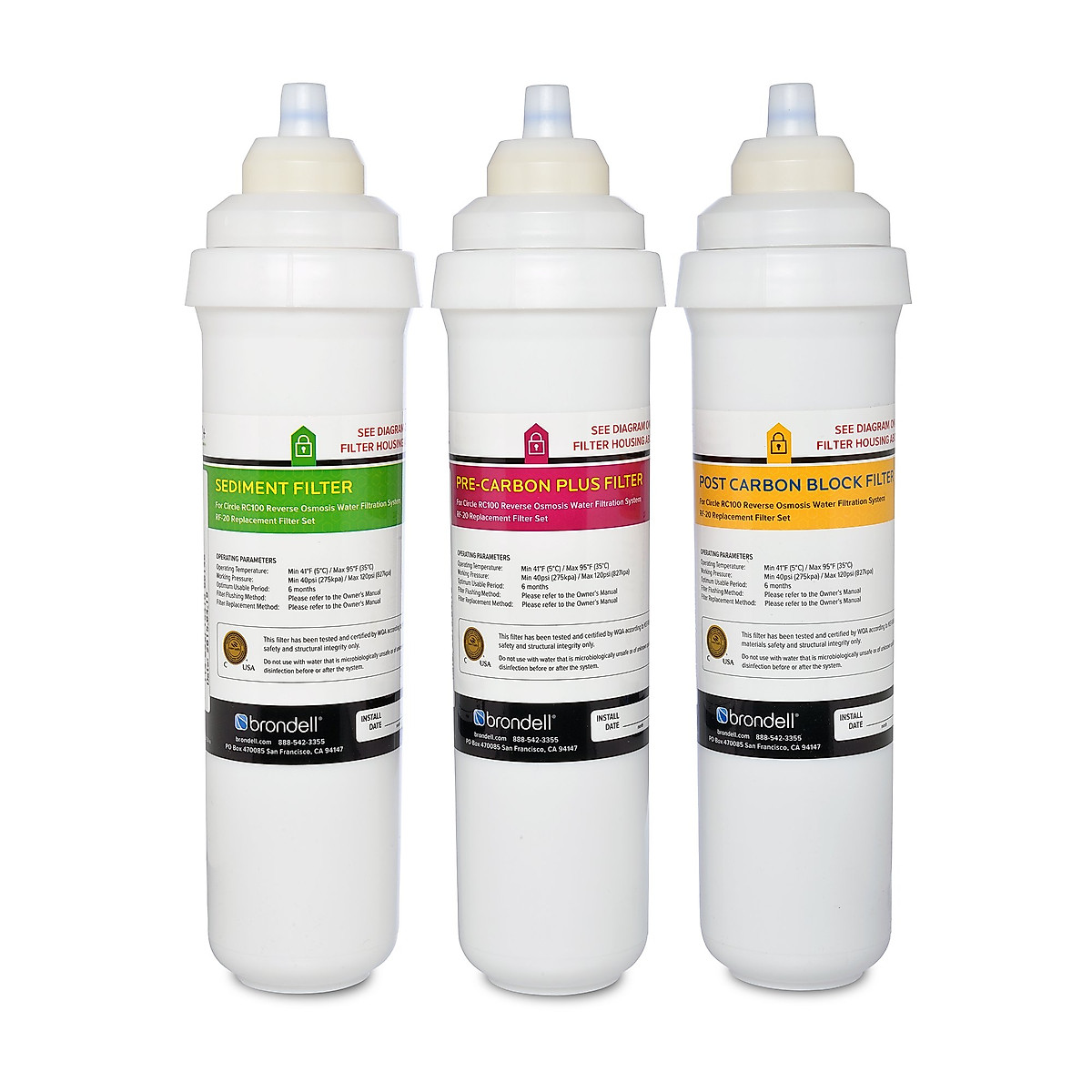 Brondell H2O+ Circle Sediment and Carbon Replacement Filter Pack (RF-20)