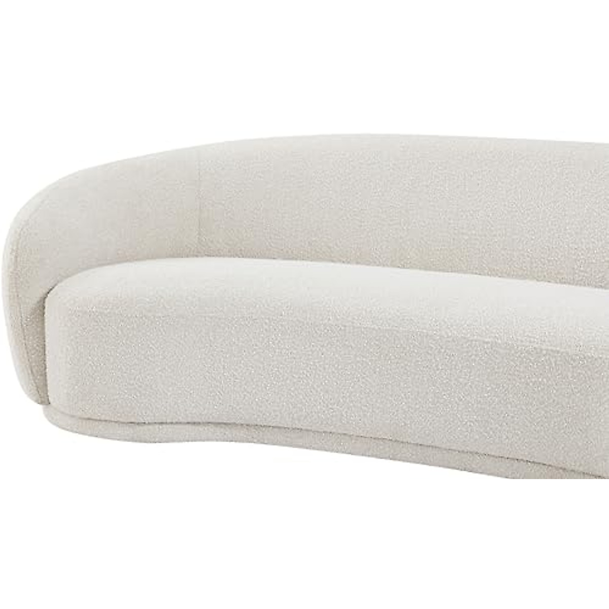 Meridian Furniture 693Cream-S Hyde Collection Modern | Contemporary Boucle Fabric Upholstered Sofa, Cream, 89.5" W x 38" D x 27.5" H
