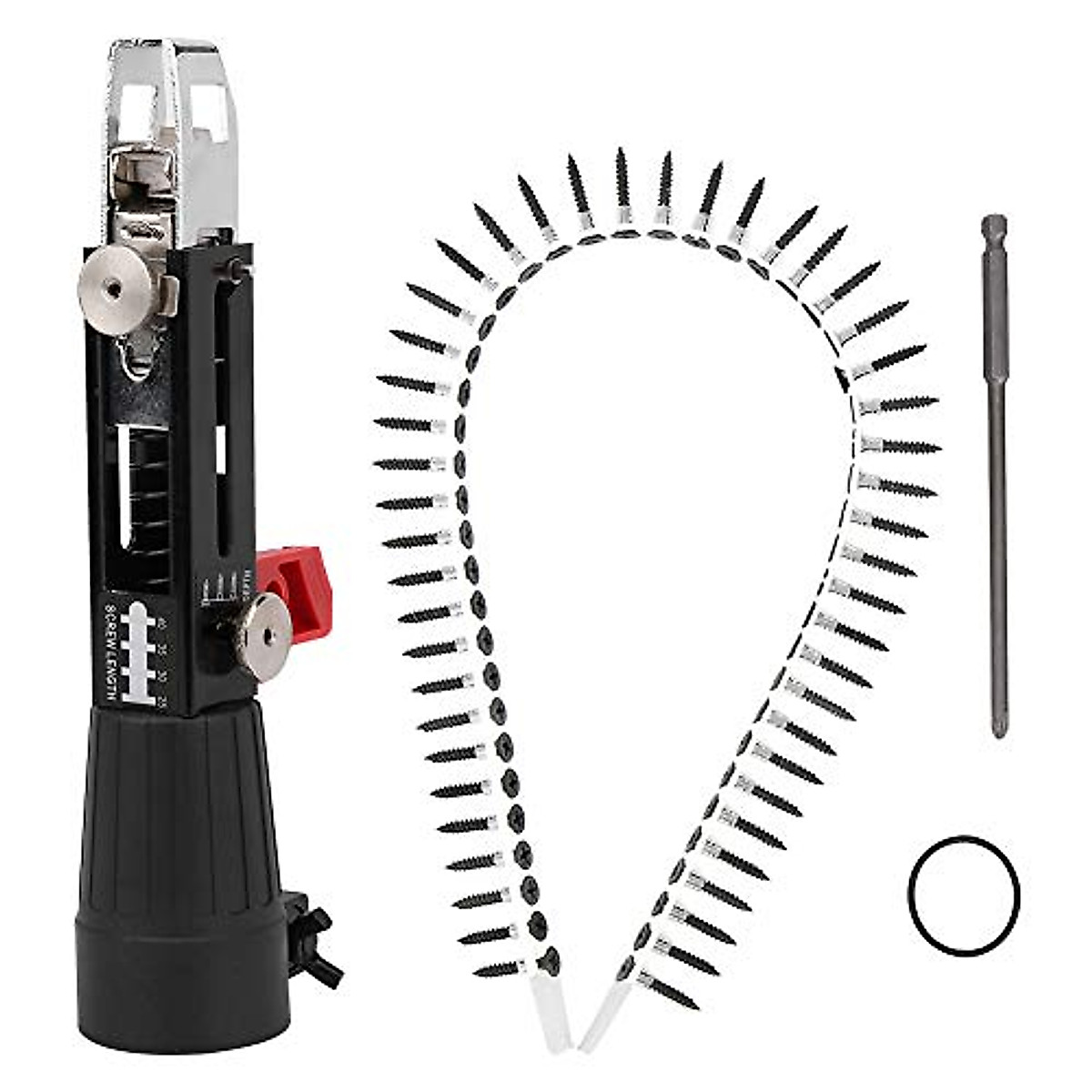 Chain Nail Gun Adapter Automatic Electric Drill Screw Tightening Equipment Screw Drill Chain Adapter Attachment for Gypsum Board/Partition Wall/Wood Board/Ceiling 45.5mm-145mm/1.8in-5.7in